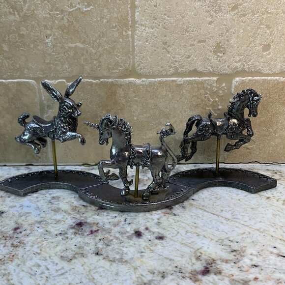 Wanda Scruby | Art | Wanda Scruby Pewter Carousel Figurines Unicorn ...